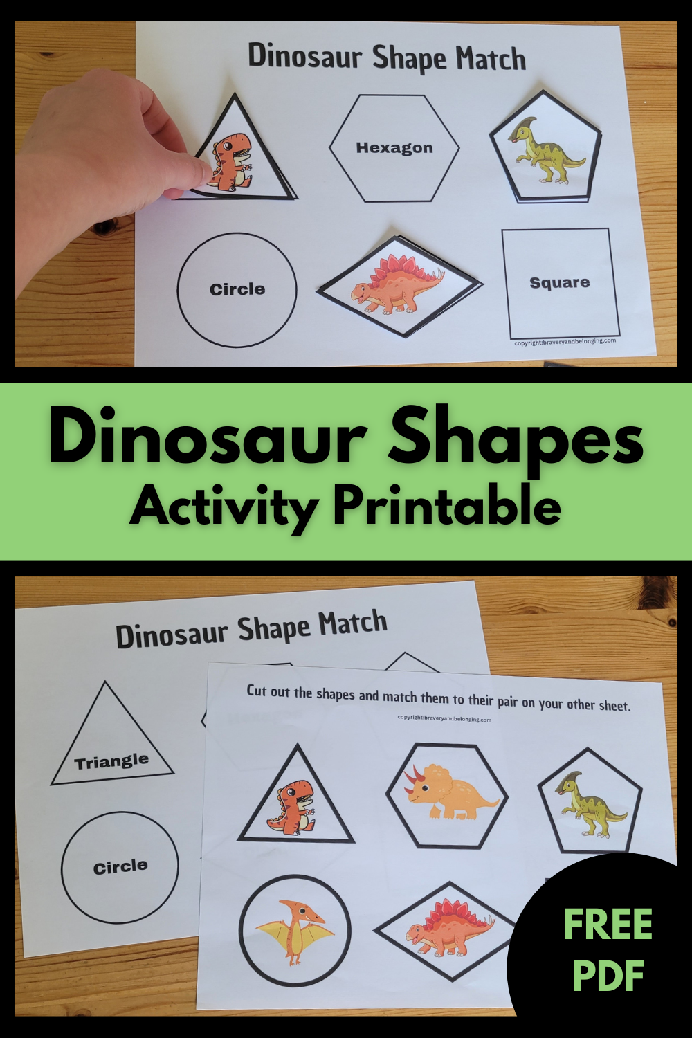 Dinosaur Shapes Activity [Free Printable]