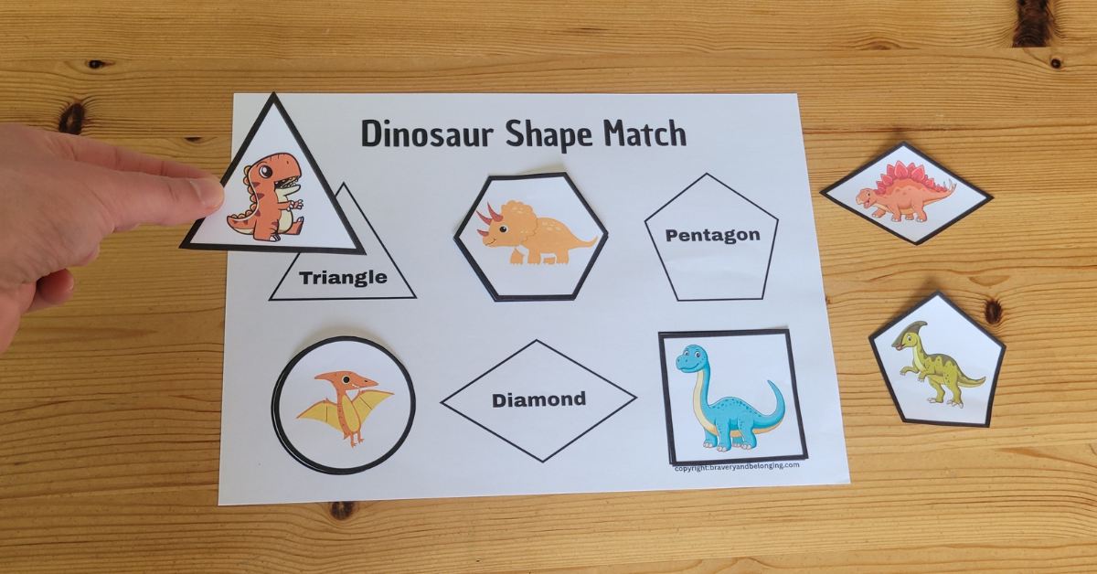 Dinosaur Shapes Activity [Free Printable]