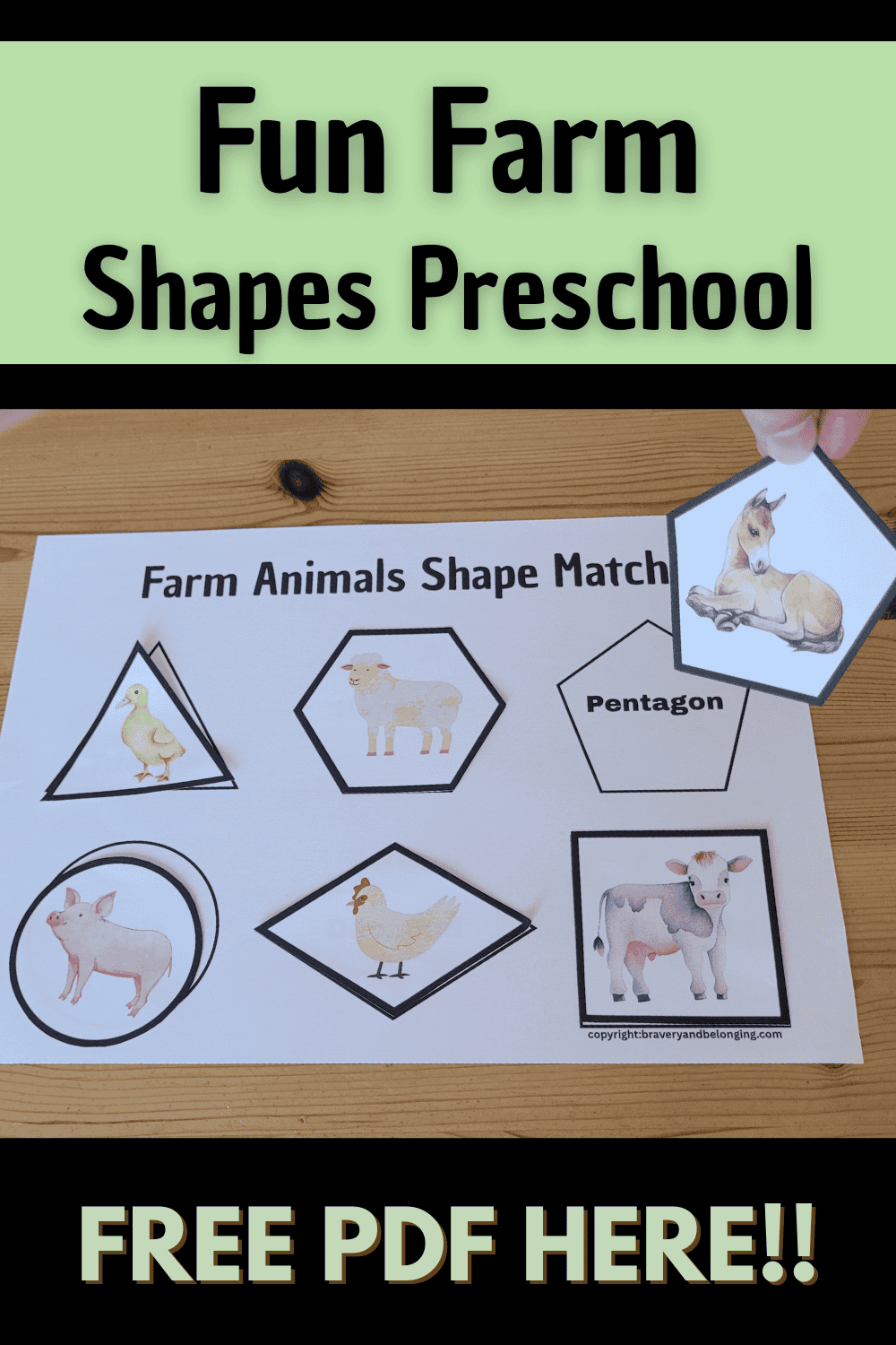 Farm Shapes Activity [Free Printable]