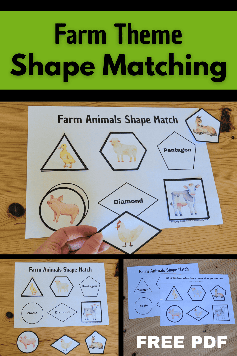 Farm Shapes Activity [Free Printable]