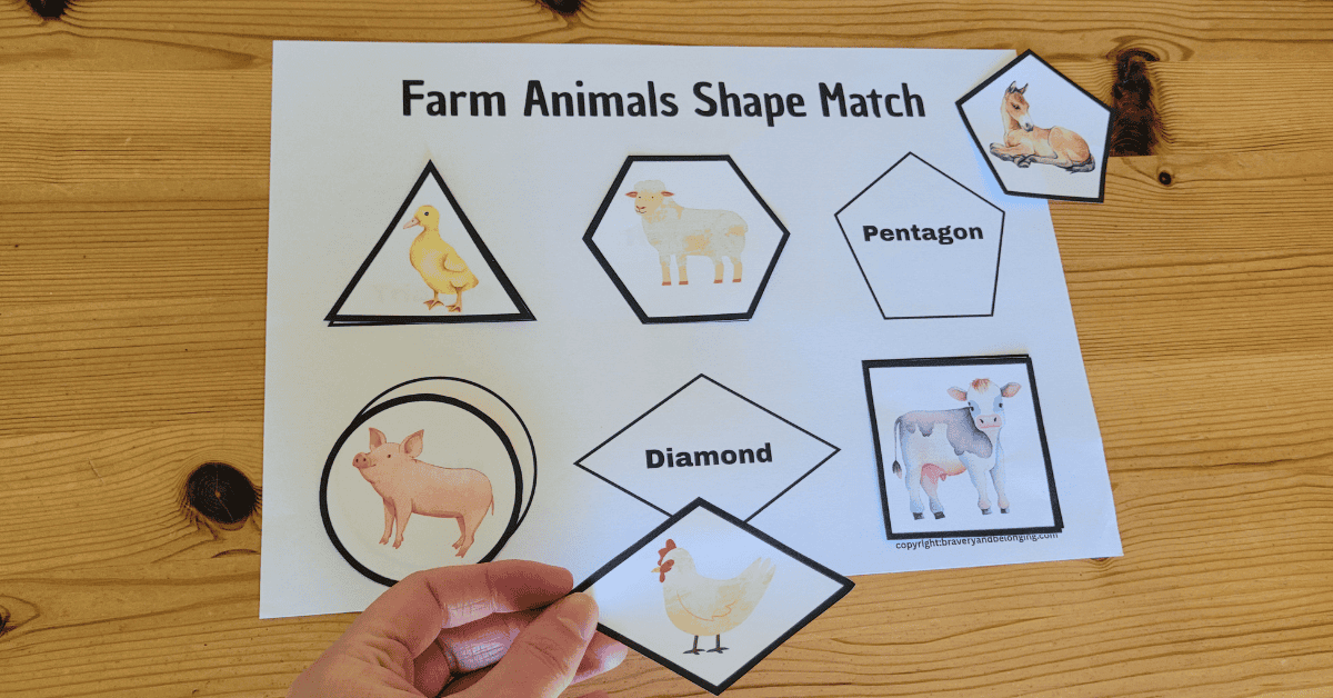 Farm Shapes Activity [Free Printable]