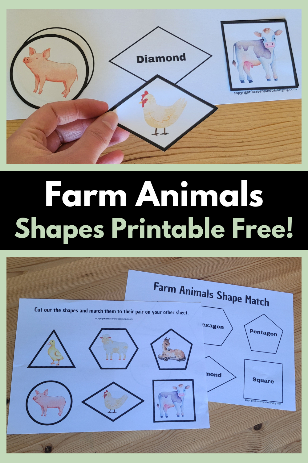 Farm Shapes Activity [Free Printable]