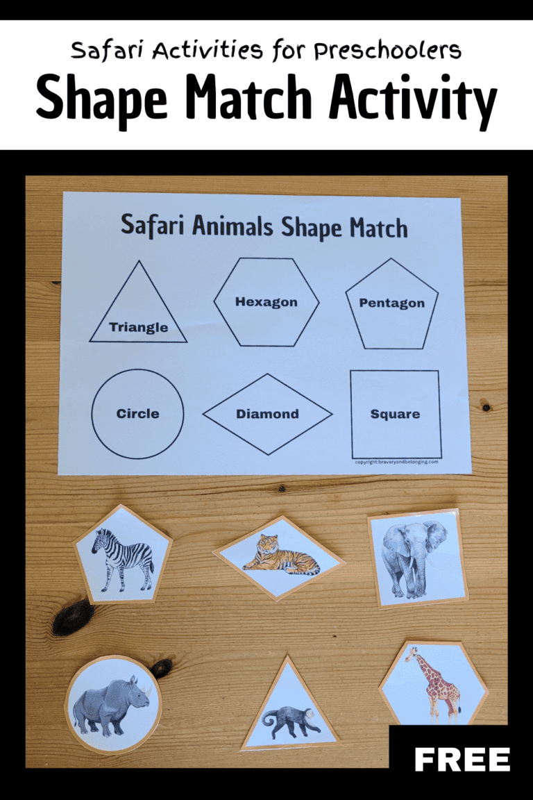 Safari Shapes Activity [Free Printable]