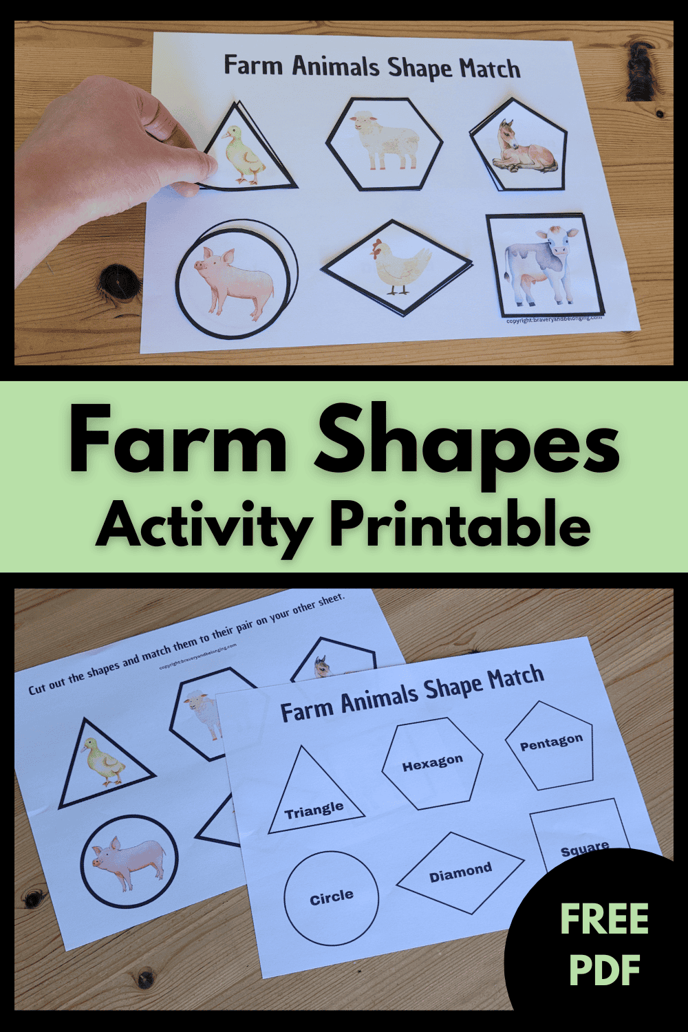Farm Shapes Activity [Free Printable]