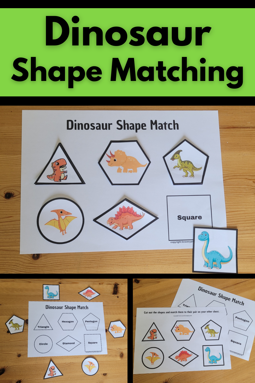 Dinosaur Shapes Activity [Free Printable]