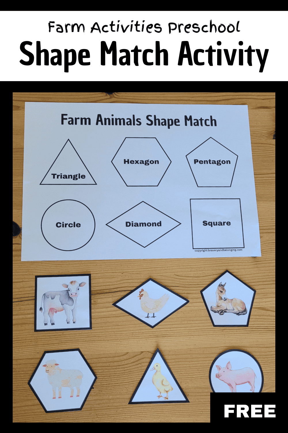 Farm Shapes Activity [Free Printable]