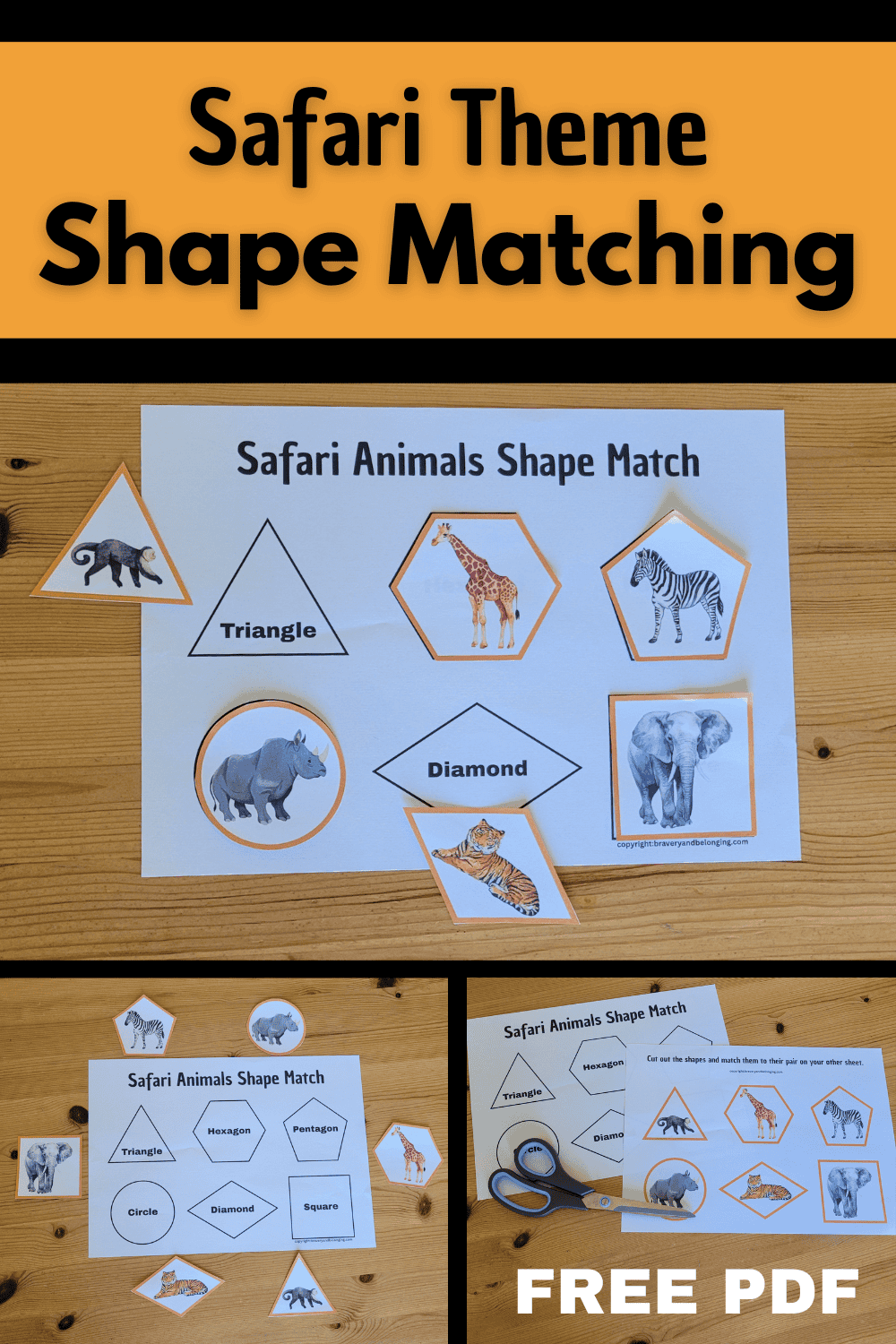 Safari Shapes Activity [Free Printable]