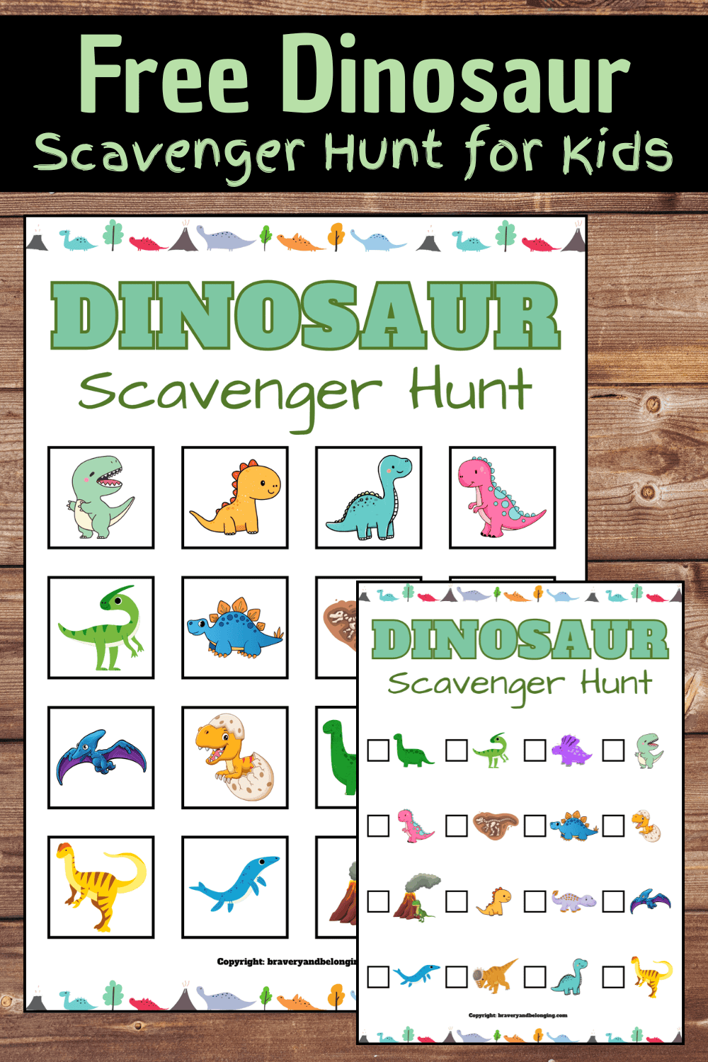 Dinosaur Scavenger Hunt Free Printable PDF