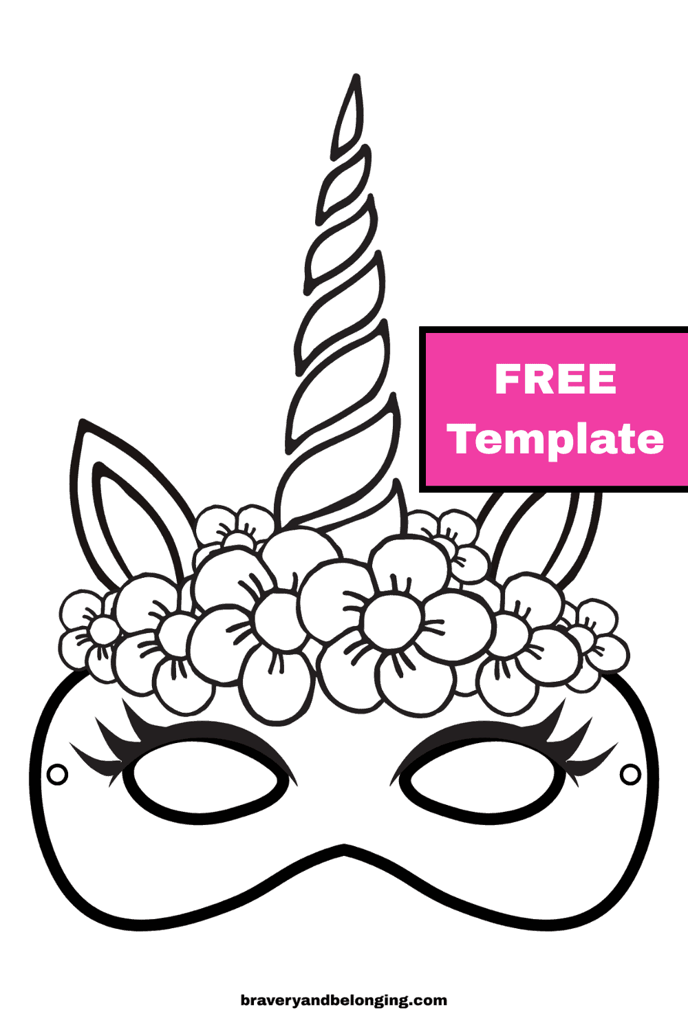 Unicorn Face Mask for Kids [FREE Template included!]