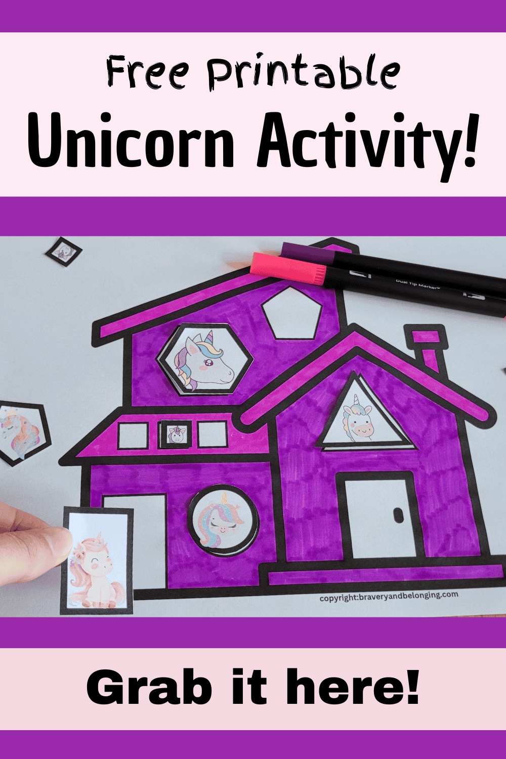 Free Unicorn Preschool Shape Activity