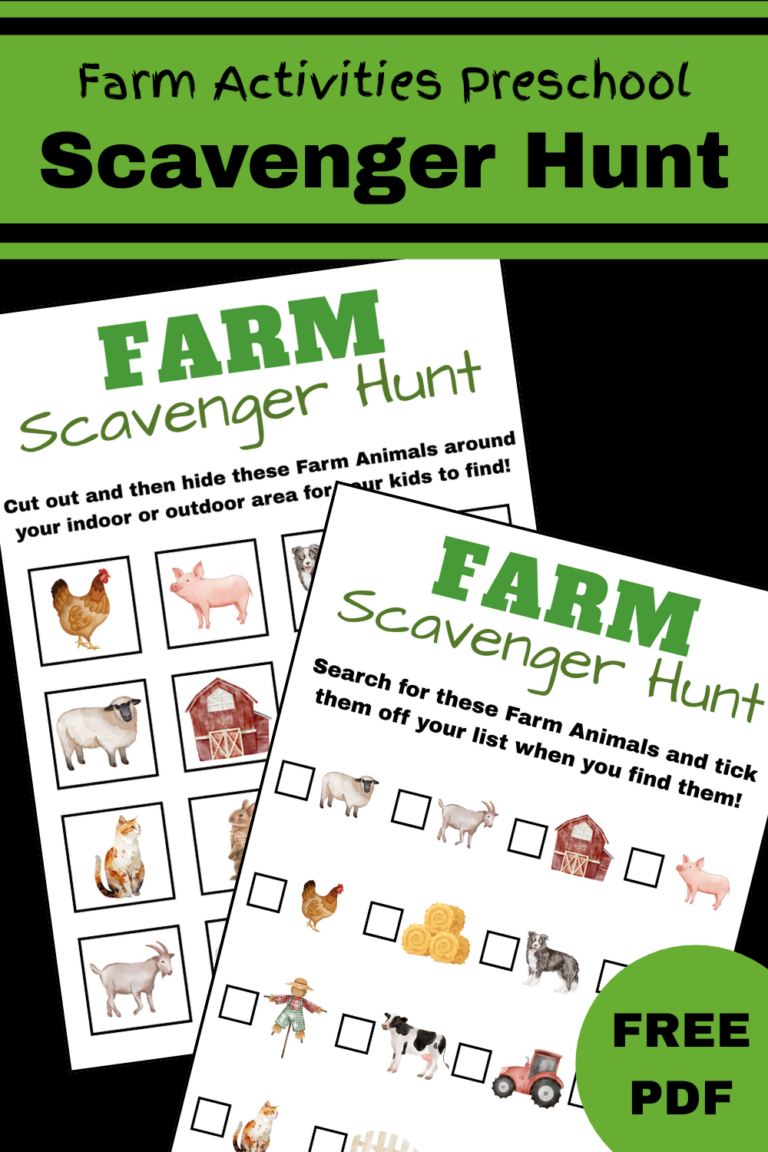 Free Farm Scavenger Hunt for Kids