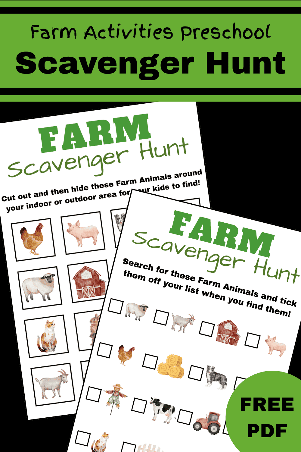 Free Farm Scavenger Hunt for Kids
