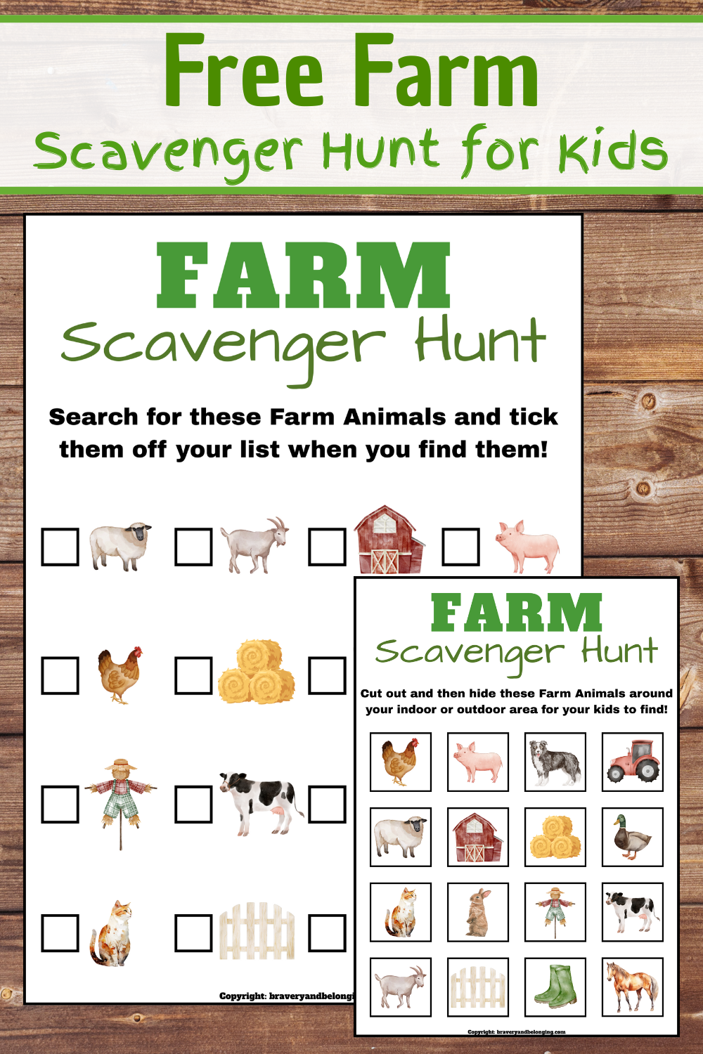 Free Farm Scavenger Hunt for Kids