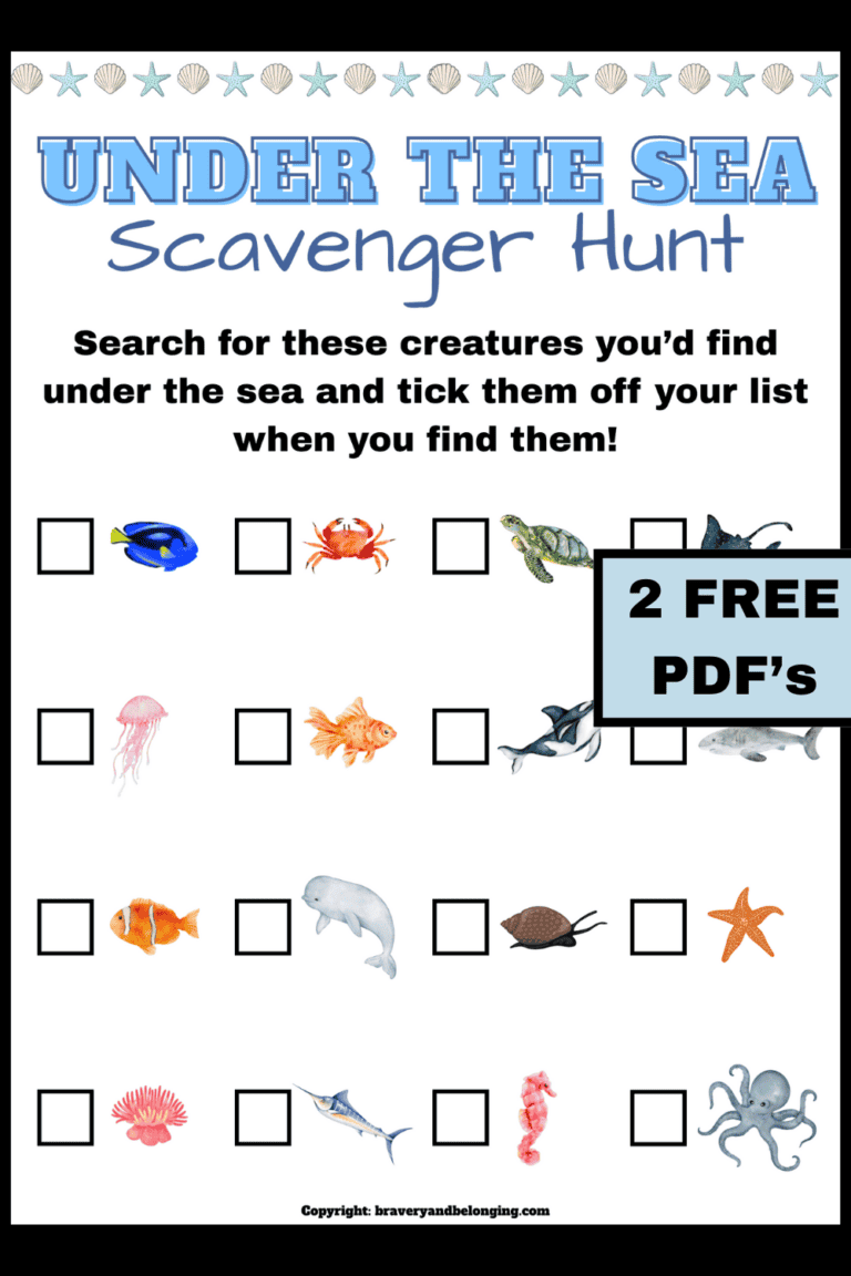 FREE Under the Sea Scavenger Hunt for Kids