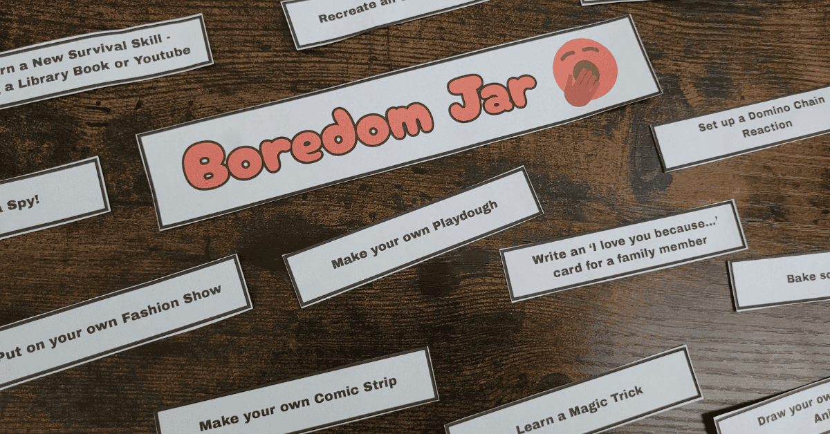 FREE Boredom Jar Ideas Printable