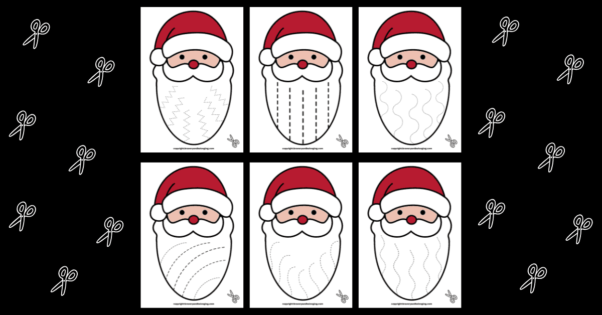 FREE Printable Santa Beard Cutting Pack