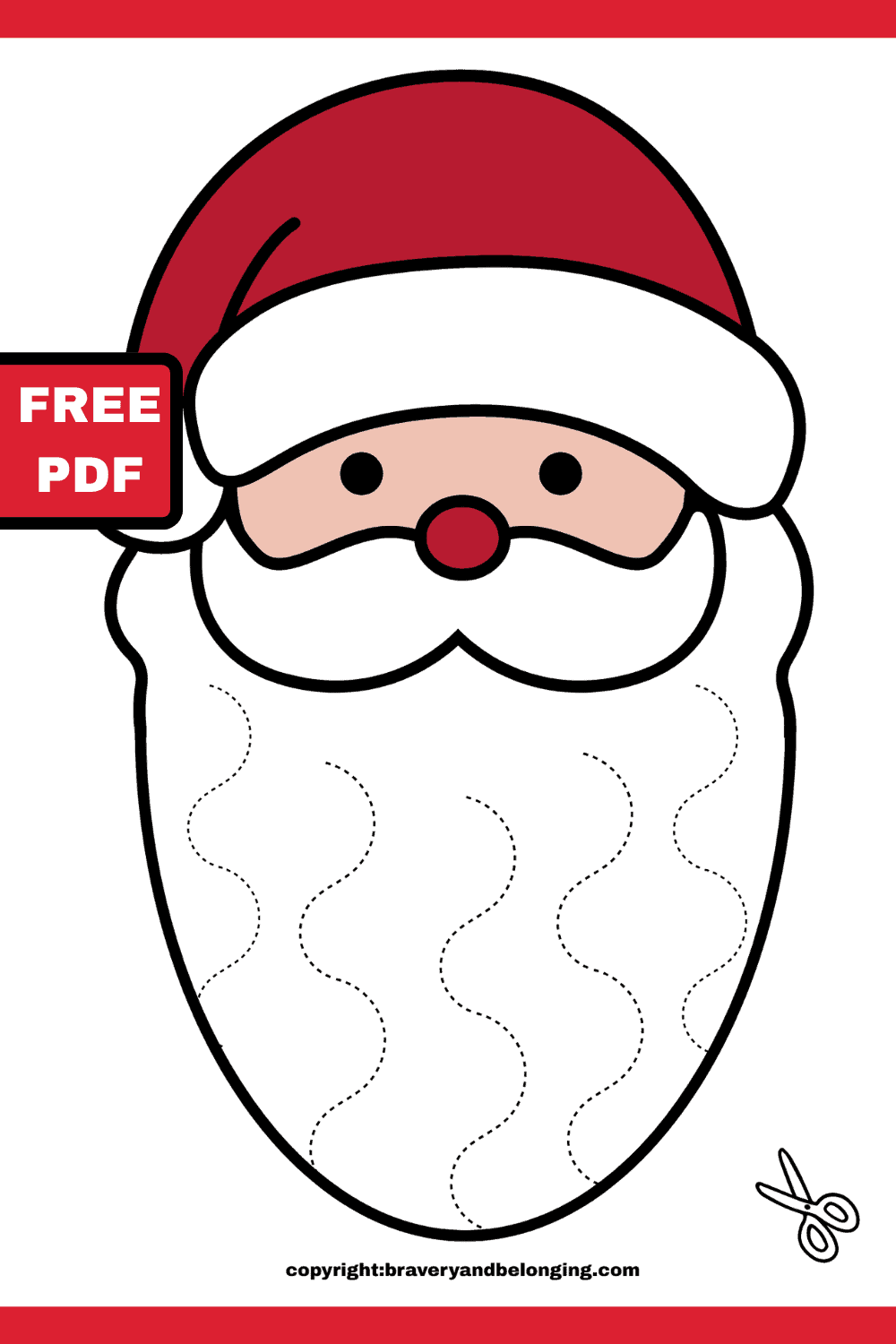 FREE Printable Santa Beard Cutting Pack