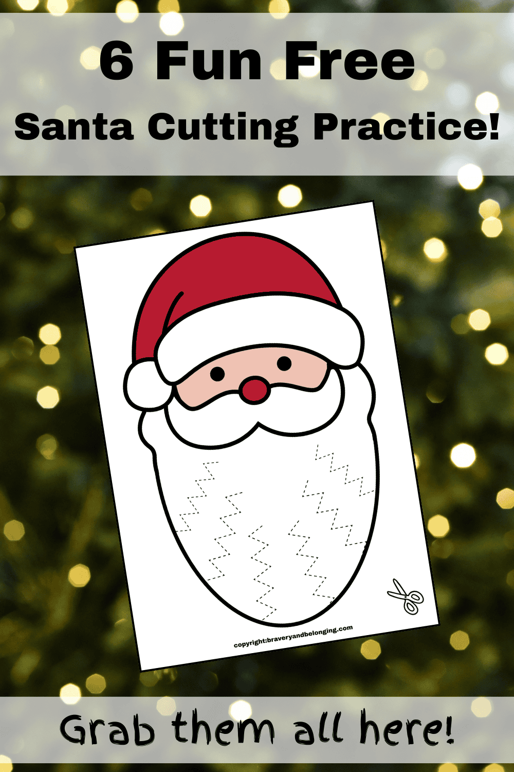 FREE Printable Santa Beard Cutting Pack