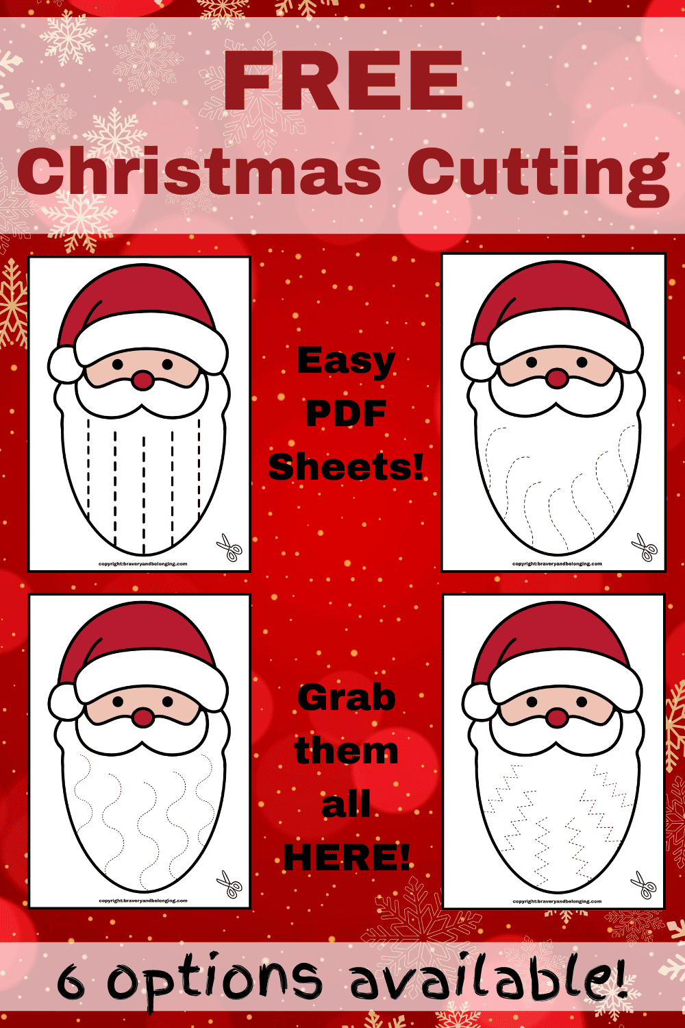 FREE Printable Santa Beard Cutting Pack